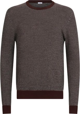 Malo patterned crew-neck sweater - Braun