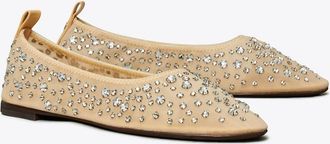 Tory Burch Damen Crystal Ballerina