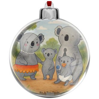 Mr. & Mrs. Panda Plastik Weihnachtskugel Koala Familie Design - Geschenk, christbaumkugeln, Mama, Quality Time, Kunststoff, transparent, Geschwister, Kinder, weihnacht