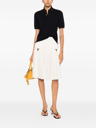 Versace Pleated Wool Bermuda - Cream