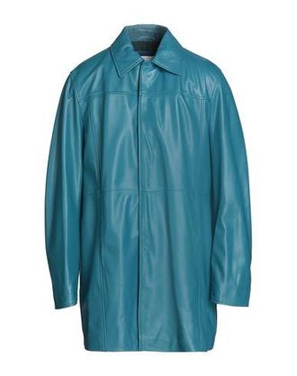 8 by YOOX LEATHER STRAIGHT COAT