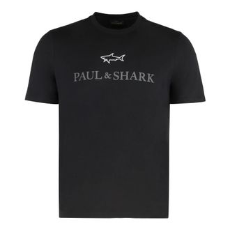 Paul & Shark T-Shirt mit Logo-Print - - Tops - Herren - Schwarzk - M