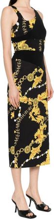 Versace Jeans Couture Femme, Robes, Multicolore, Taille: 38 FR Asymmetrical Chain Couture Midi Dress
