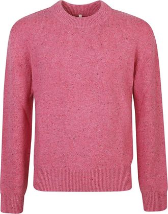 Sunflower pull moucheté à col rond en laine - Rose