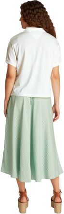 Tommy Hilfiger Damen Poloshirt Kurzarm Lyocell Relaxed ohne Knopfleiste, Weiß (Ecru), XL