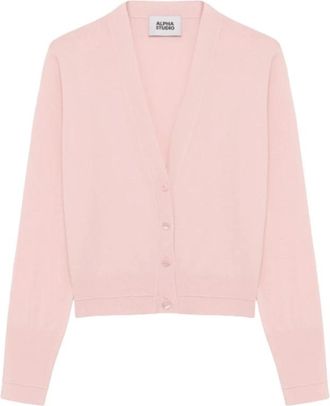 Alpha Studio Femme, Pulls, Rose, Taille: 40 FR Fine Viscose Cardigan