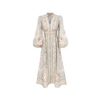 Zimmermann Femme, Robes, Bleu, Taille: 32 FR Roselight Plunge Midi Dress