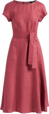Max Mara Femme, Robes, Rouge, Taille: 36 FR Linen Canvas Midi Dress