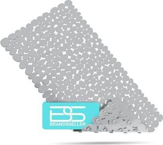 Brandsseller Tapis de Baignoire Anti-Glisse 70 x 35 cm Insert pour Baignoire Antid&eacute;rapant en PVC Aspect Pierre Rectangulaire - Gris