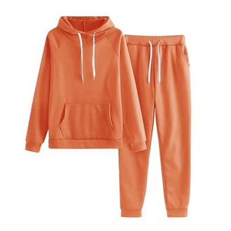 Generic Ensembles de v&ecirc;tements de d&eacute;tente pour femme - Couleur unie - Pull &agrave; col rond - Pantalon long - Tendance - D&eacute;contract&eacute; - Sweat &agrave; manches longues - Ens