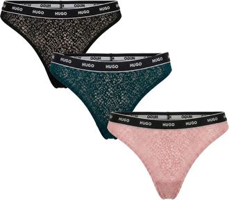 HUGO BOSS Femme, Sous-v&ecirc;tements, Multicolore, Taille: 40 FR Triple Thong Lace