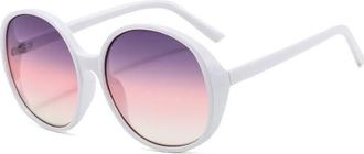 Generic Lunettes De Soleil Rondes &Agrave; Grande Monture For Hommes Et Femmes, Polaris&eacute;es, For La Photographie De Rue, For Les Vacances(White)