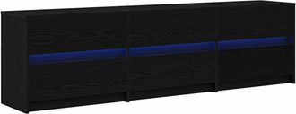 vidaXL Vidaxl - Meuble tv avec tiroir Noir 182 x 34 x 50 cm Bois dingénierie