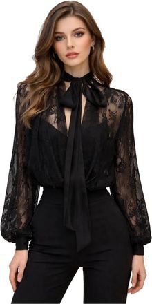 Aniye By Femme, Blouses et Chemises, Noir, Taille: 38 FR Body en dentelle fa&ccedil;on chemise