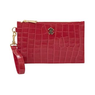 Roberto Cavalli Coco Print Clutch mit Logo - - Accessories - Damen - Rosa - ONE SIZE