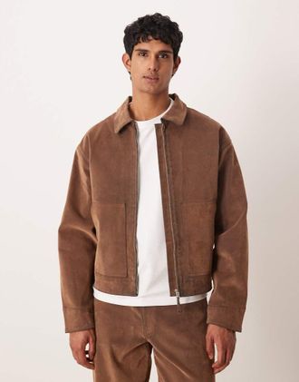 Asos Harrington-Jacke in Hellbraun, Kombiteil-Brown