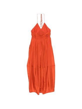 Zimmermann Ruched Halterneck Dress - Orange