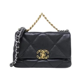 Chanel Pre-owned 19 Ziegenleder Umh&auml;ngetasche - - Pre-owned - Damen - Schwarzk - ONE SIZE