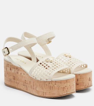 Prada Sandales compens&eacute;es en crochet
