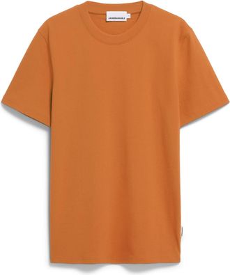 Armedangels Herren Heavyweight T-Shirt aus recyceltem Baumwoll Mix MAARKOS Relaxed Fit Amberglow