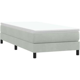 vidaXL Boxspringbett ohne Matratze Hellgrau 100x220 cm Samt vidaXL