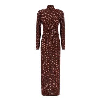 Stella McCartney Polka Dot Mesh Long Dress - - Dresses - Damen - Rot - XS