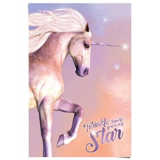 Reinders Poster, Unicorn Sparkle, Kinderzimmer, Poster, Wanddeko, Room Decor, 150 gr. gl&auml;nzend Bilderdruckpapier, Rosa, 91,5 x 61