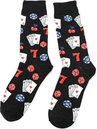 Generic Chaussettes fantaisie pour homme Poker Taille unique 40-46, Noir, 6-11