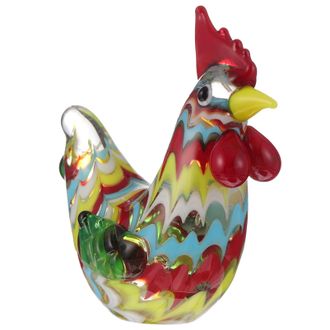 BESPORTBLE Glasfigur Briefbeschwerer Huhn Hahn Figuren Desktop Rooster Verzierungen Tier Desk Decoration Decoration Kristallglas Huhn Ornament