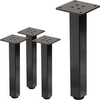 ML Design ML-Design 4er Set Tischbeine I-Design 30 cm, Dunkelgrau, Optik Industrial, Stahl pulverbeschichtet, eckig, Profil 4x4cm, H&ouml;henverstellbare M&ouml;belf&uuml;&szlig;e 1
