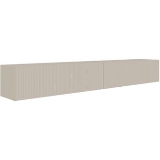 Selsey Selsey Veldio - TV-Lowboard h&auml;ngend mit geriffelten Fronten, 200 cm, greige