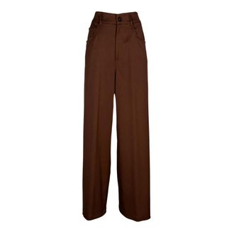 Erika Cavallini Semi Couture Femme, Pantalons, Brun, Taille: 38 FR Pantalon Palazzo