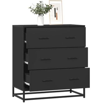 vidaXL vidaXL Buffet noir 68x35x76 cm bois dingénierie et métal