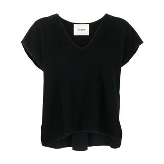 &Aacute;eron Casual Schwarze Viskosebluse - - Tops - Damen - Schwarzk - XS