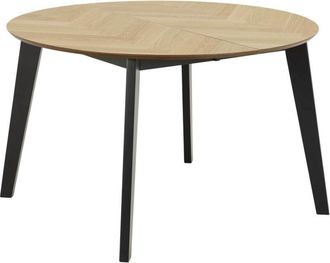 ebuy24 Ebuy24 - Georgetown Esstisch &Oslash;120/198 cm inkl. 2 Zusatzplatten, Fischgr&auml;te, Eiche dekor