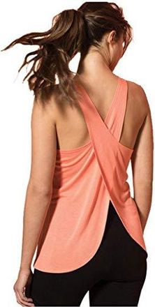 Generic D&eacute;bardeur de sport &agrave; bretelles crois&eacute;es pour femme - Sans manches - L&eacute;ger et &eacute;l&eacute;gant - Sans manches - D&eacute;bardeur spaghetti - Respirant - D&eacute;contract&eacute;, R