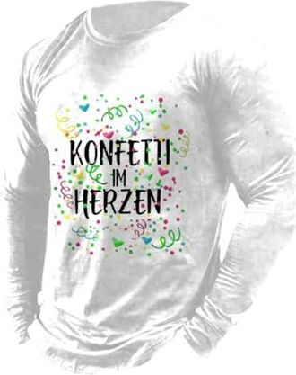 Generico Carnaval Confettis dans le coeur Sweat-shirt avec imprim&eacute; de fragments de couleurs pour homme, coupe confortable, pull amusant pour le carnaval de Col