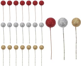 Artibetter Glitzernde K&uuml;nstliche Beeren Weihnachtskugeln 150 St&uuml;ck Rote und Goldene Dekokugeln mit Glitzer H&auml;ngender Christbaumschmuck f&uuml;r Selbstgemacht Weihnach