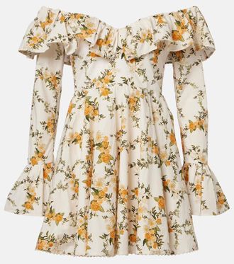 Agua Bendita Robe Verso en coton &agrave; fleurs