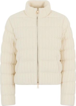 Moncler Femme, Pulls, Blanc, Taille: 40 FR Cardigan matelass&eacute; en m&eacute;lange de laine et de cachemire