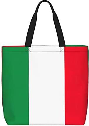 Generic Sac De Courses Drapeau De LItalie Sac Fourre Tout Femme De Grande Capacit&eacute; Avec Poign&eacute;es Sacs En Toile &Eacute;paule, Pour Shopping, Burea, Femmes, Filles