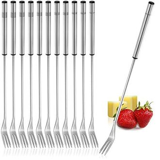 Com-Four Com-Four Service à fondue (chocolat ou fromage) en acier inoxydable 12-teilig Fondue Gabeln m. Edelstahlgriff