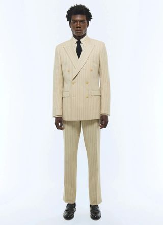 Fursac Costume crois&eacute; en coton et lin - Taille 44 - Homme