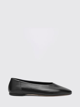 Toteme Ballerines en cuir lisse &agrave; bout rond avec semelle en cuir