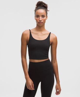 lululemon Align Twist-Strap Cropped Tank Top Light Support, B/C Cup f&uuml;r Frauen - Gr&ouml;&szlig;e 2XS in Black