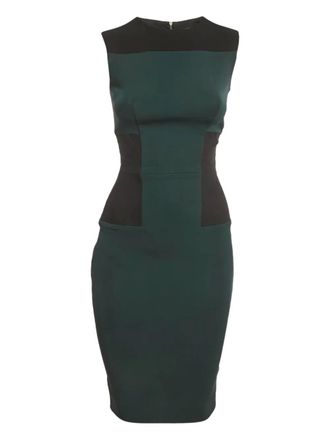 Victoria Beckham robe mi-longue &agrave; design colour block - Vert