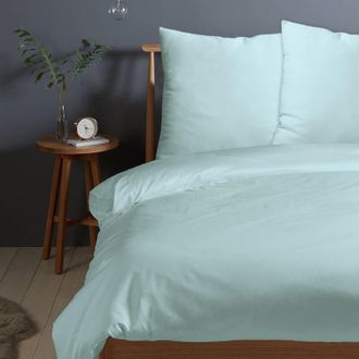 Pizuna 400 Fadenzahl aus Baumwolle Bettw&auml;sche Baby blau, 100% Langstaple Baumwolle Bettbezug und Kissenbezug, 100% Baumwolle Mako Satin 2-Teilig Bettw&auml;schese