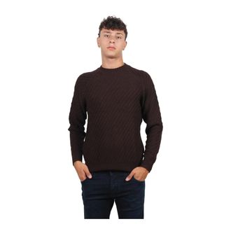 AT.P. CO Homme, Pulls, Brun, Taille: M Pull en Tricot Diagonal Marron