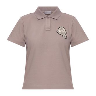Moncler Polo-Shirt mit Logo-Patch - - Tops - Damen - Rosa - S