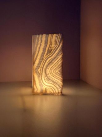 Maison Zoe Alabaster-Stein Quader Kerzenhalter 2er Set - 15cm hoch - handgeschnitzte Kerzenhalter - Deko ~ 1,5Kilos